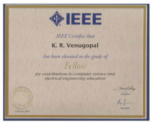 IEEE Fellow, ACM Award – Dr. Venugopal K R